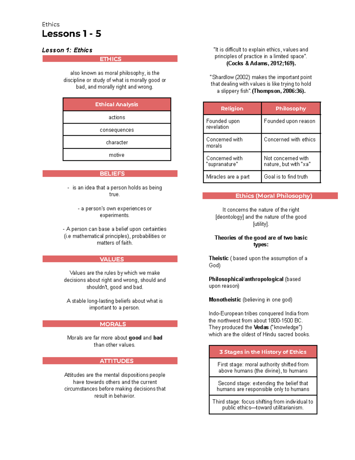 Lesson-1 -Ethics - not that much - Ethics Lessons 1 - 5 Lesson 1 ...