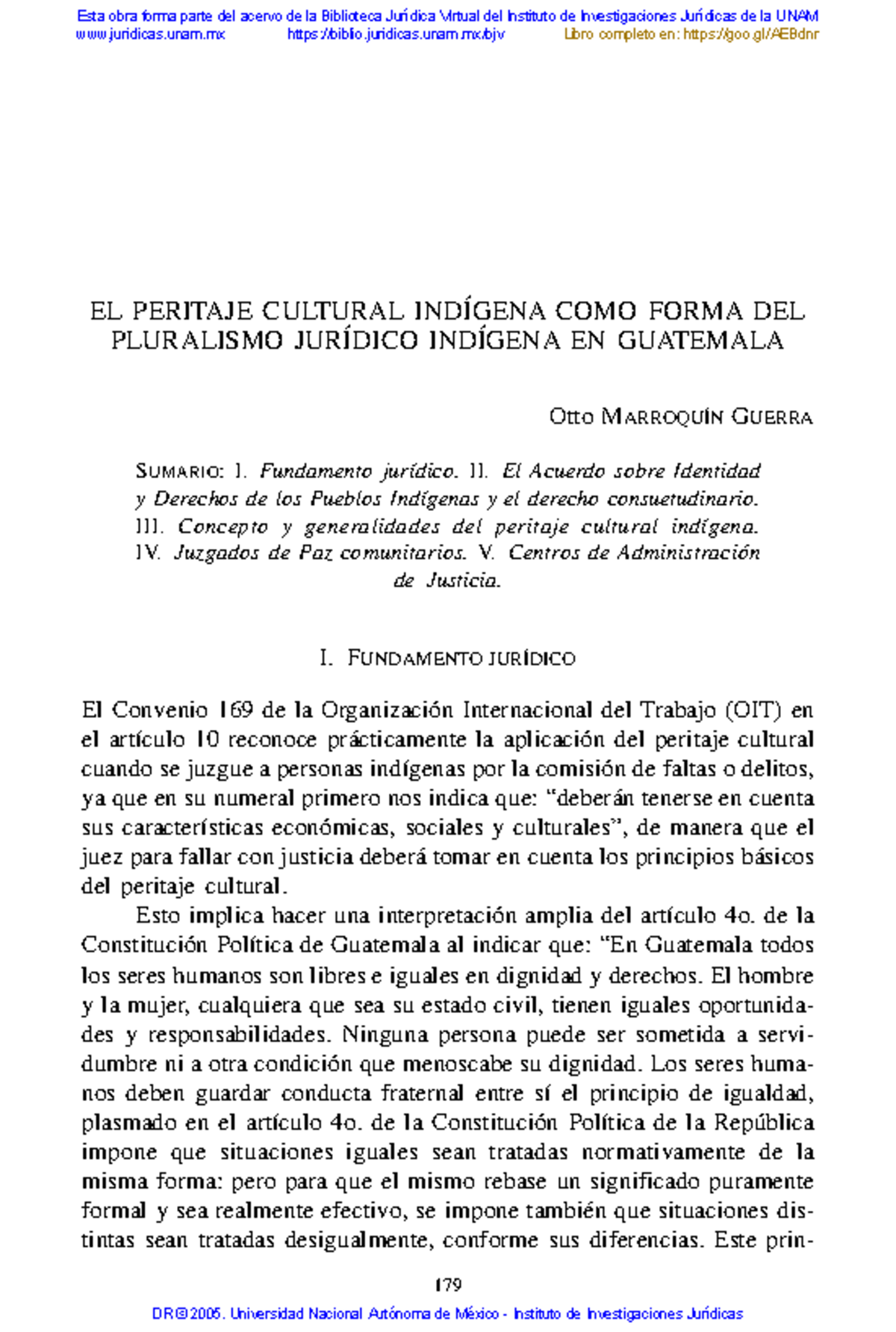 Peritaje Cultural - 179 EL PERITAJE CULTURAL INDÍGENA COMO FORMA DEL ...