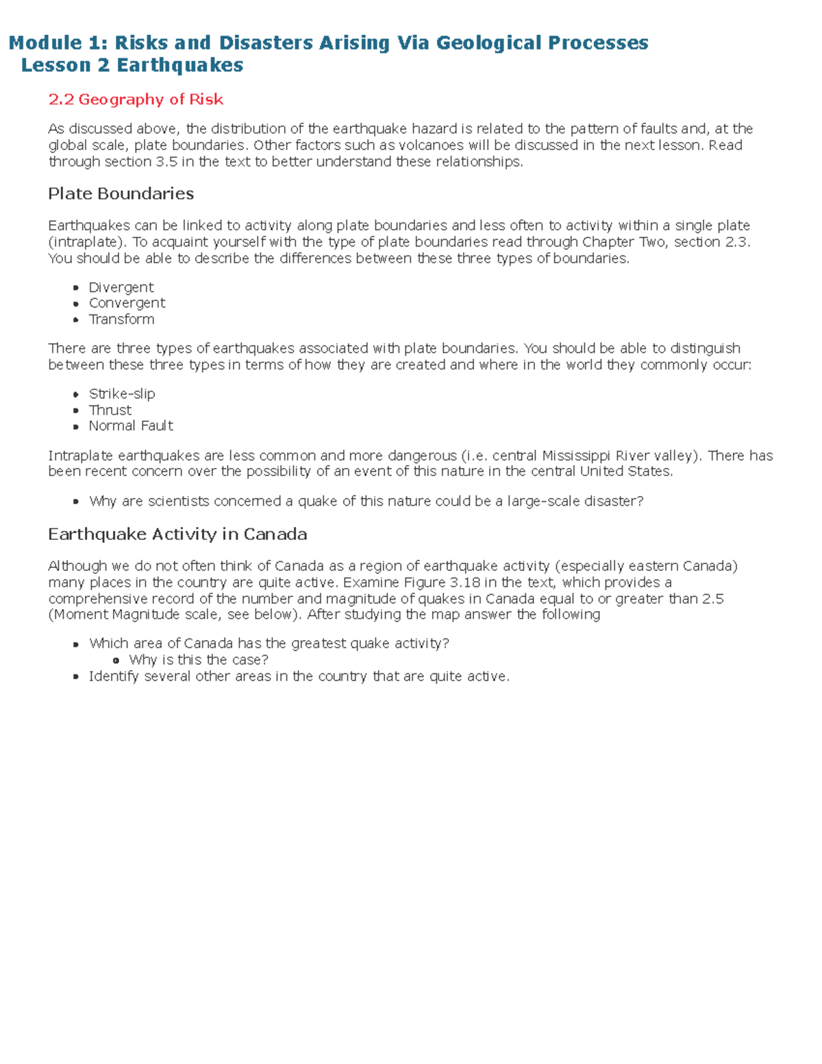 L2 2.2 Geography of Risk - Module 1: Risks and Disasters Arising Via ...