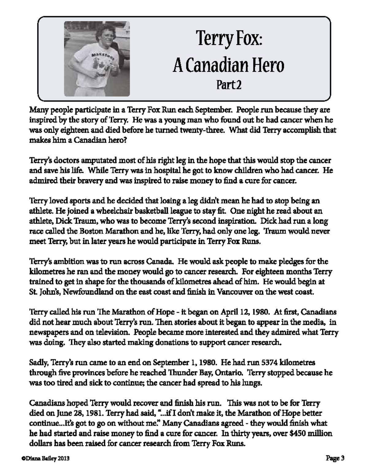 Fox A Canadian Hero Readings - Studocu