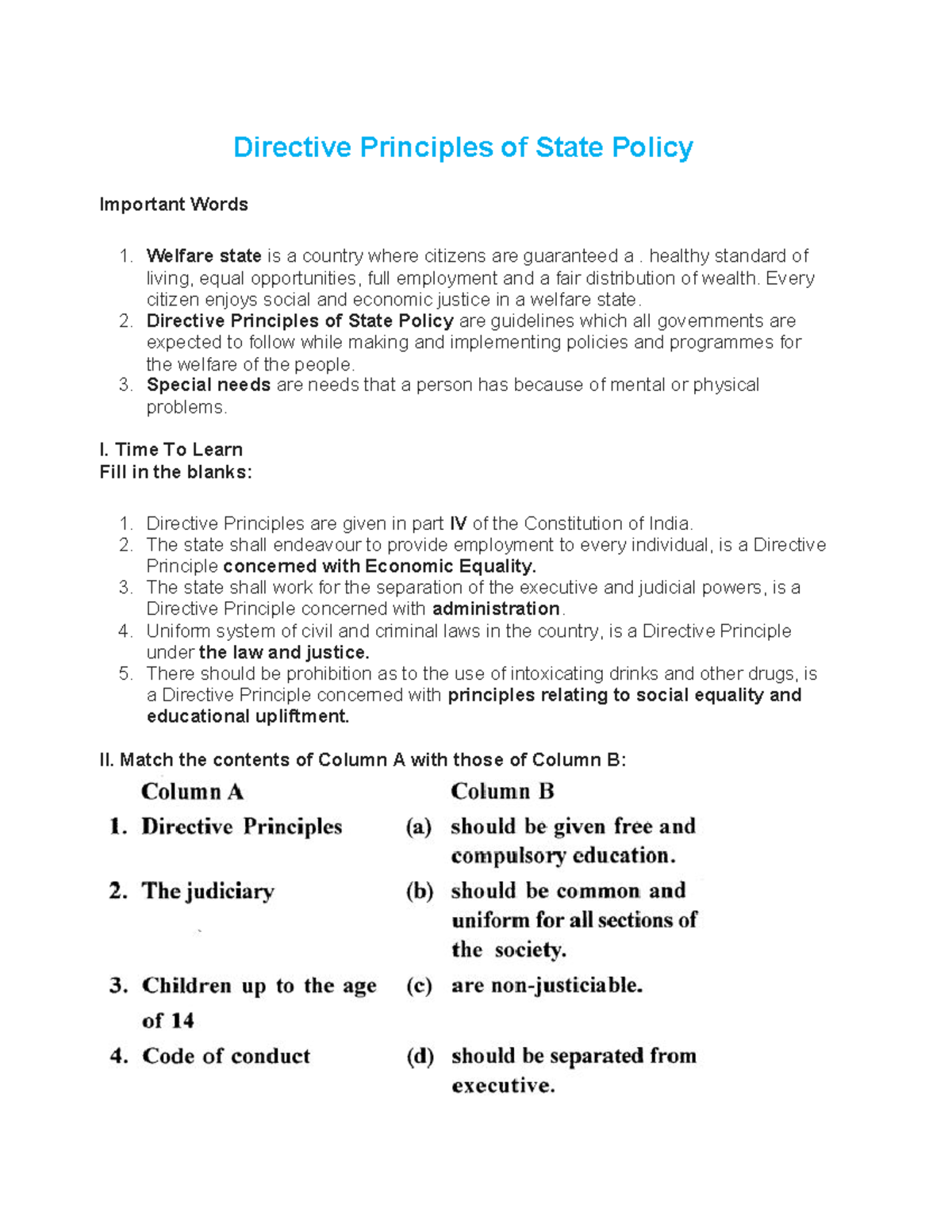 Directive Principles Of State Policy - ncertbooksolutions Directive ...