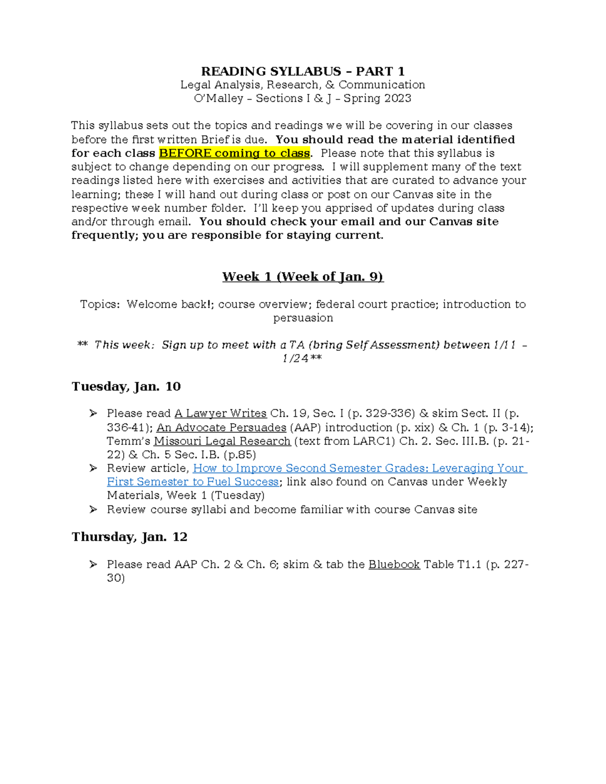 OMalley LARC Reading Syllabus Spring 23 Part 1-1 - READING SYLLABUS ...