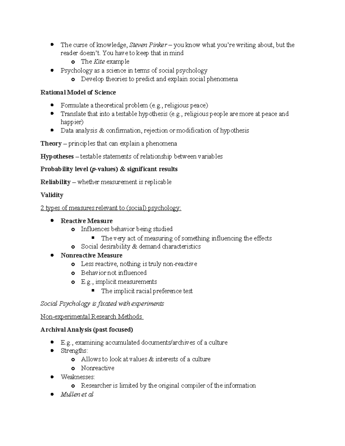 Week 2 Research Methods and Writing - The curse of knowledge, Steven Pinker – you know what you ...