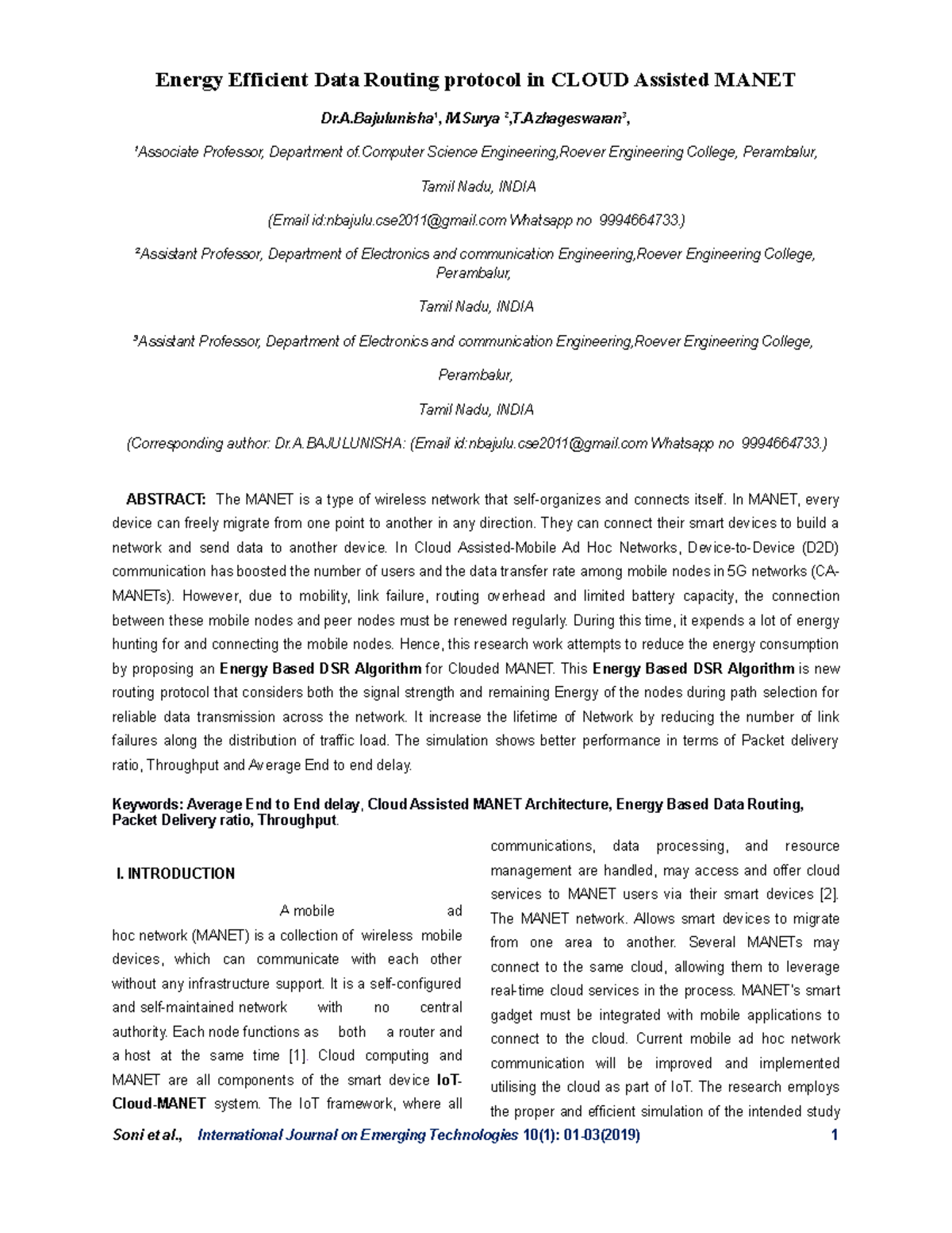 Energy paper scopus - useful t students - Energy Efficient Data Routing ...