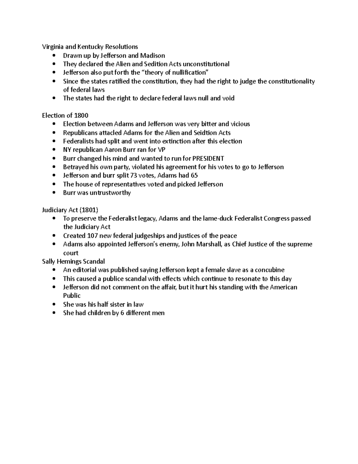 History Notes 10:19 - Virginia and Kentucky Resolutions Drawn up by ...