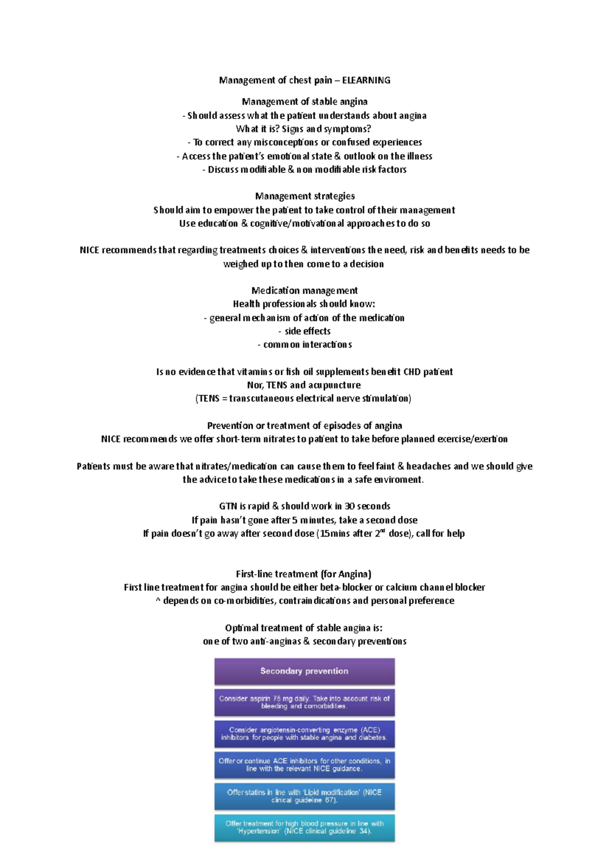 Management of chest pain - lecture notes - Management of chest pain ...