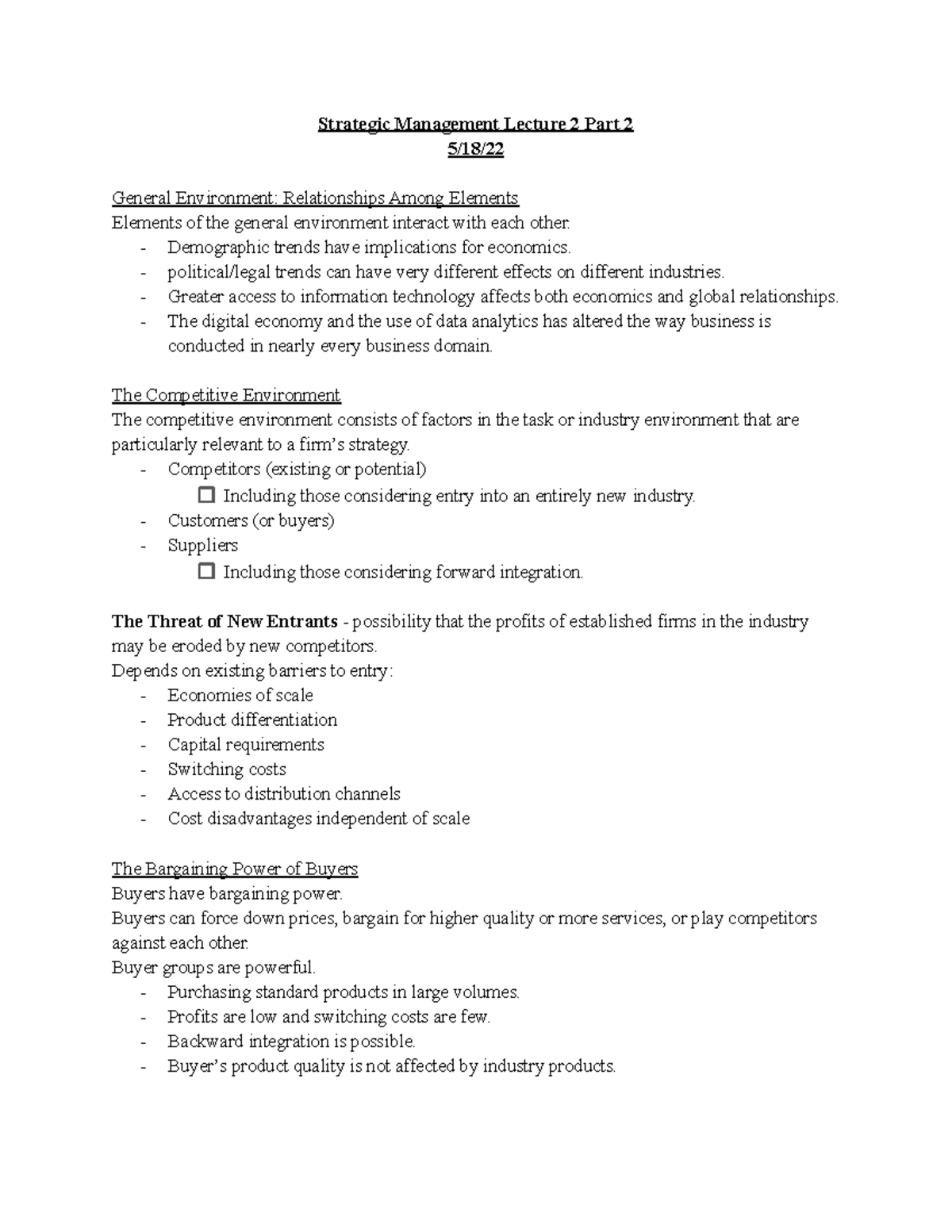 Strategic management lecture 2 part 2 - Strategic Management Lecture 2 ...