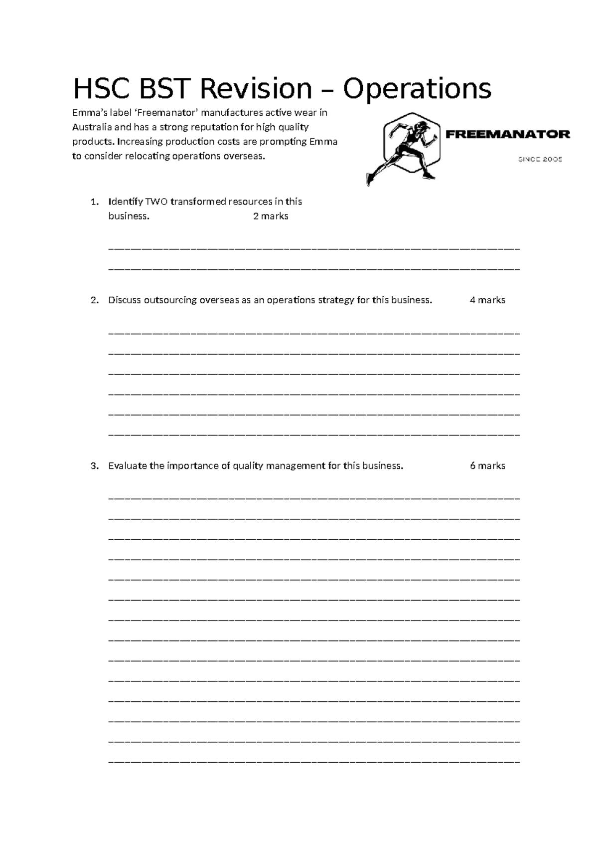 HSC BST Revision operations - HSC BST Revision – Operations Emma’s ...