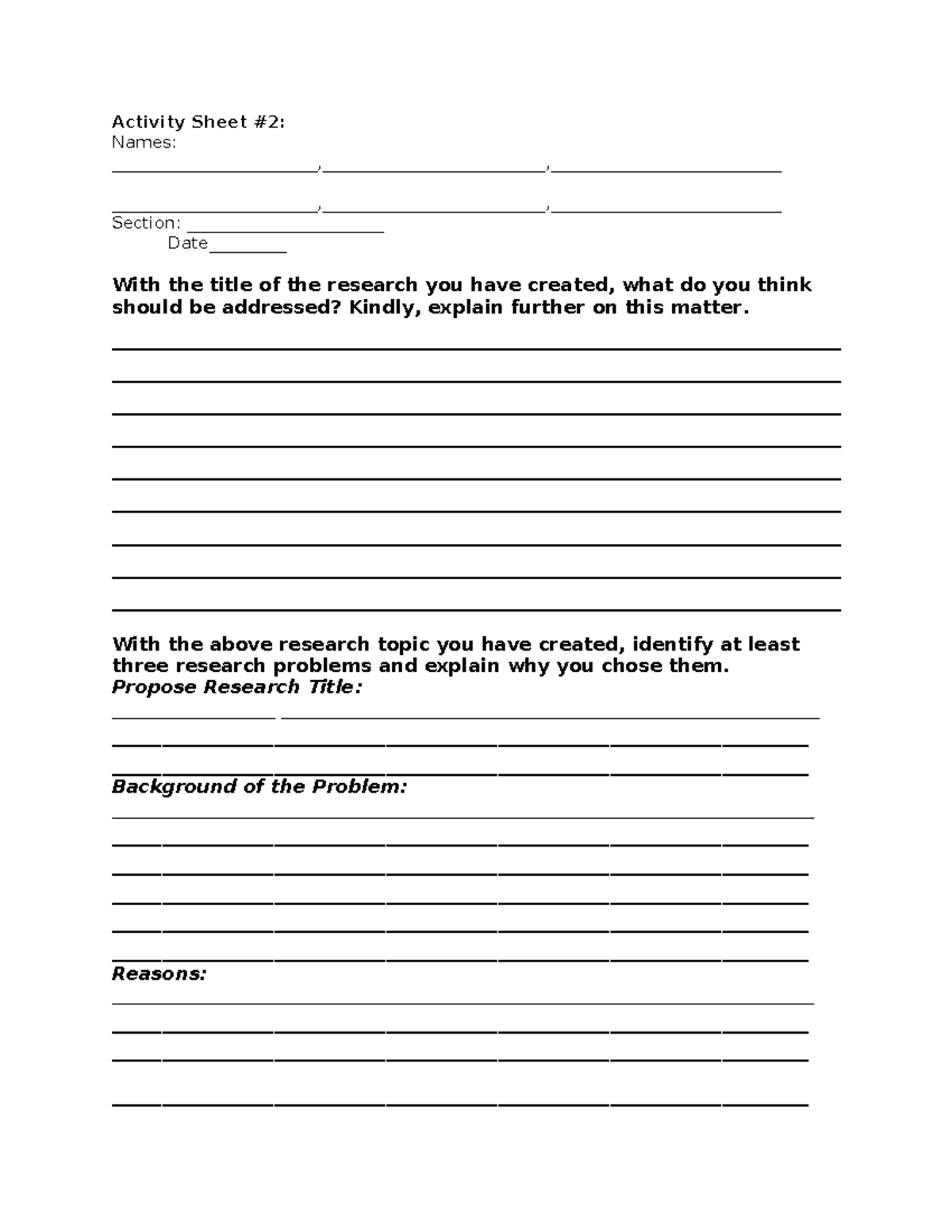 Activity Sheet 2 ...