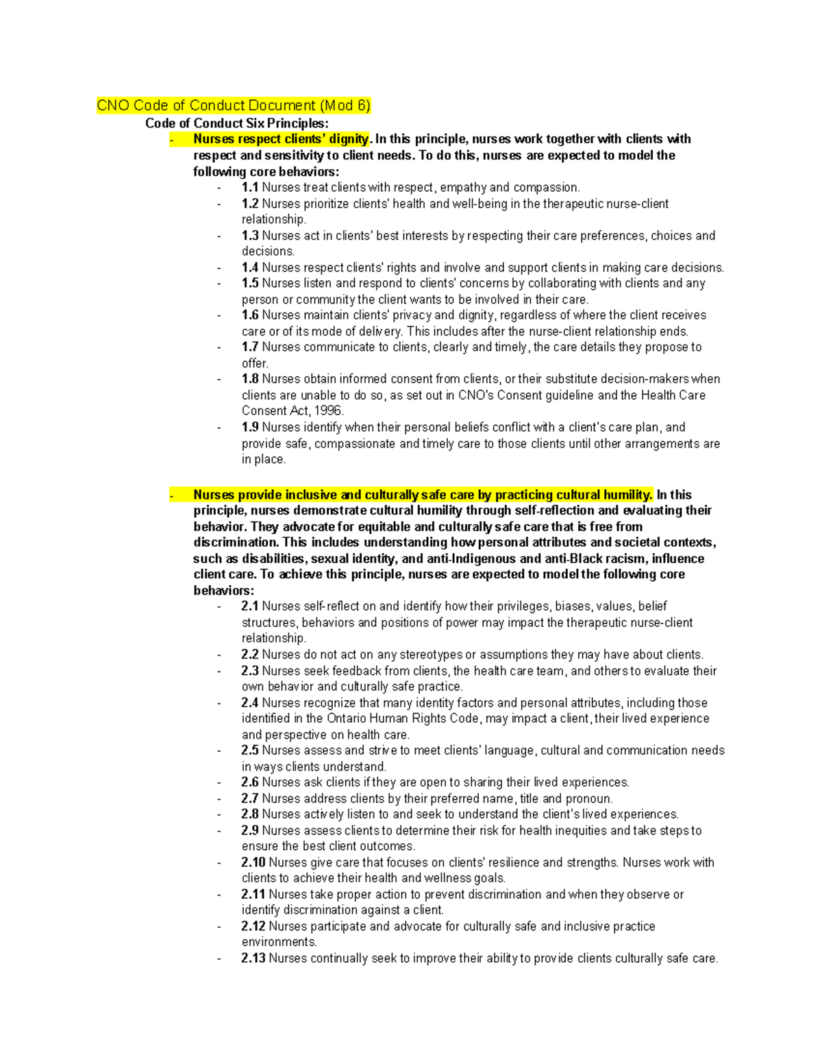 Development study - Exam review on significant concepts. - CNO Code of ...