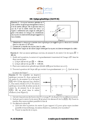 Exercices corrigés de l'optique géométrique - Optique Exercice G2-01 : déviation de la lumière ...