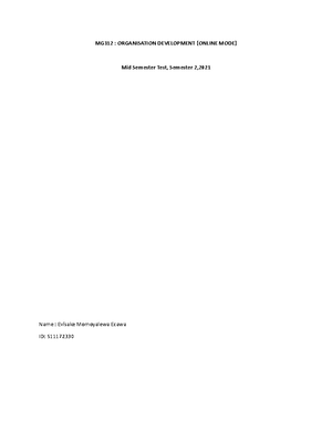 MG 309 MST - MST for MG309 - MG 309 STRATEGIC MANAGEMENT MID SEMESTER ...