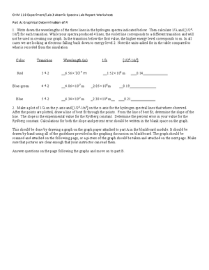 CHM 110 Experiment 910 - Completed Lab - CHM 110 Lab 9 Lab Titrations Lab Report Worksheet Lab 9 ...