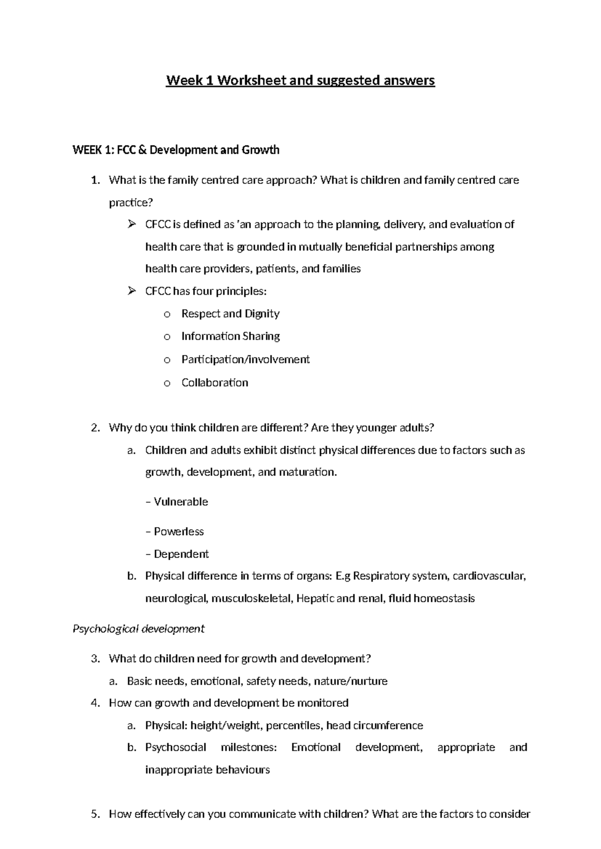 WEEK 1 Worksheet and suggested answers - Week 1 Worksheet and suggested answers WEEK 1: FCC ...