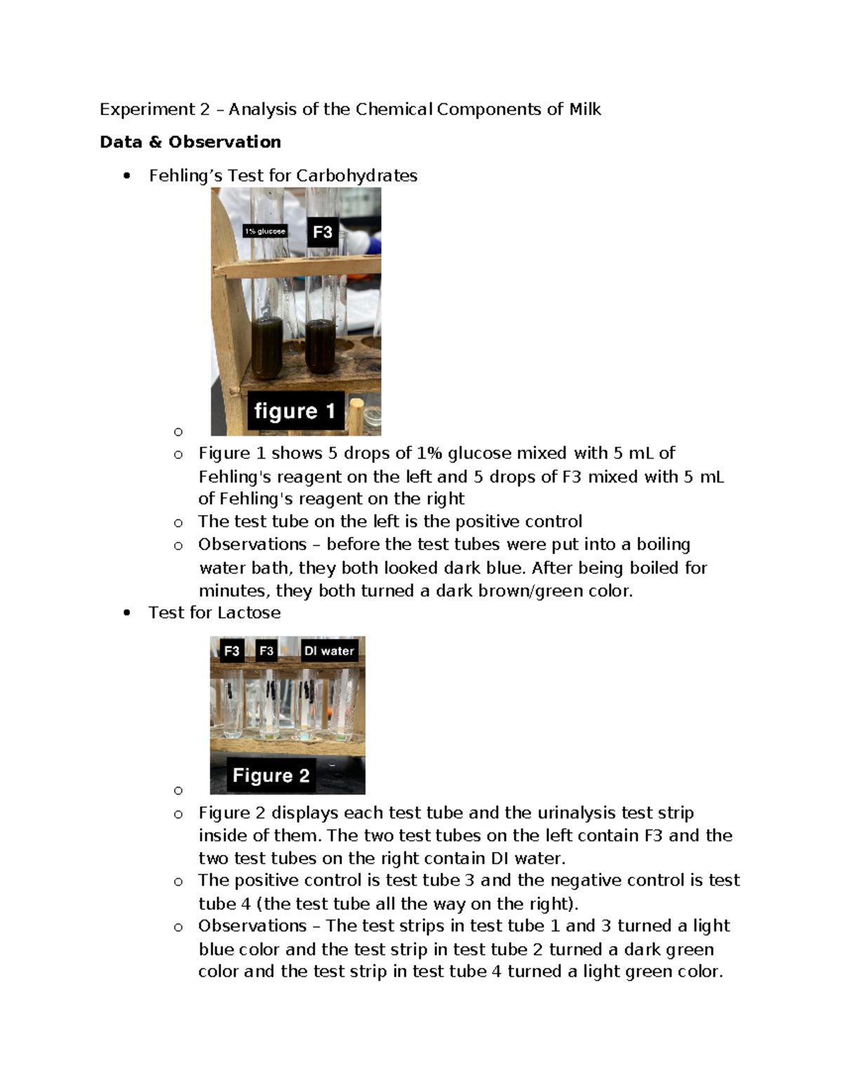 Lab Report for Experiment 2 - Experiment 2 – Analysis of the Chemical ...