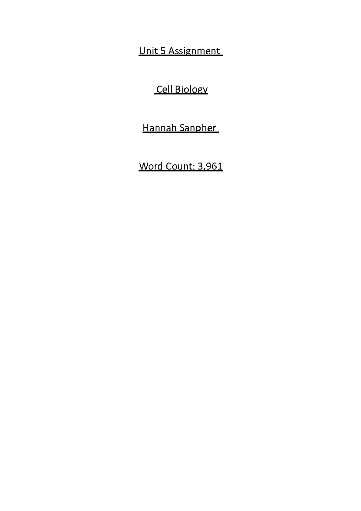 Unit 5 Assignment Cell Biology Final - Access to HE Diploma in Nursing ...