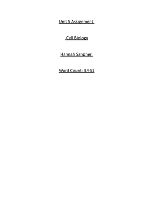 Unit 5 Assignment Cell Biology Final - Access to HE Diploma in Nursing ...