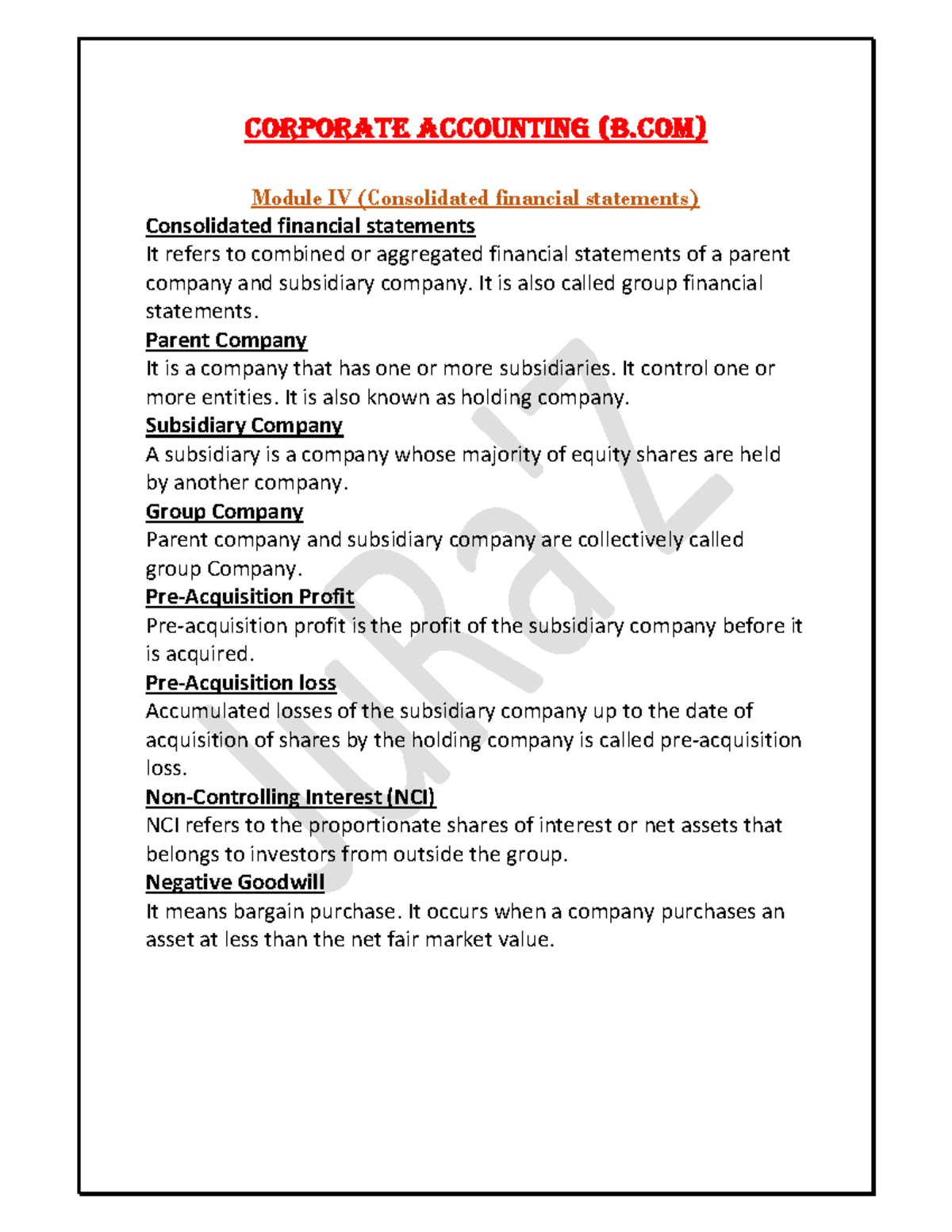 Corporate accounting (Bcom)- Module IV - CORPORATE ACCOUNTING (B ...