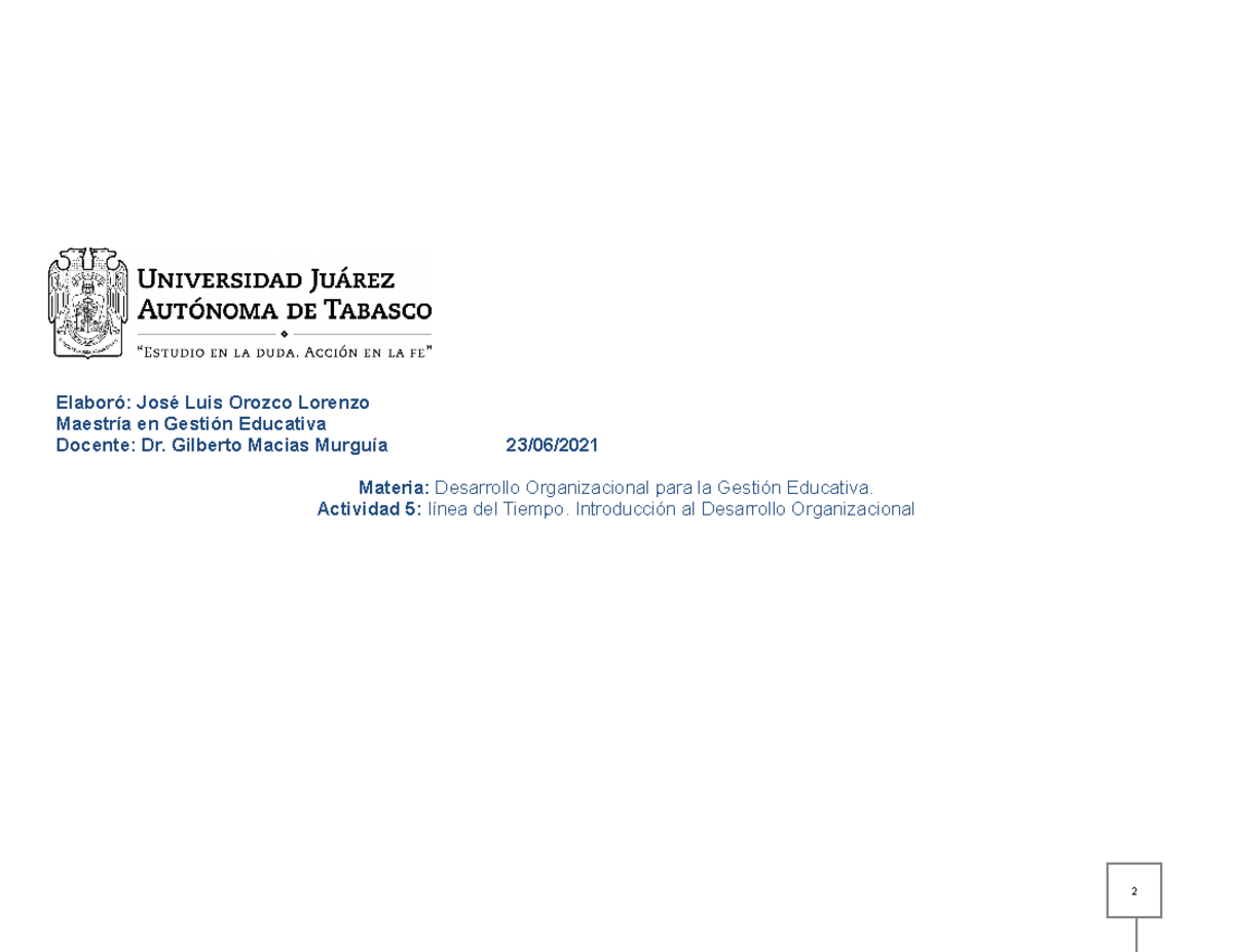 Actividad 5 Linea del Tiempo - 2 Elaboró: José Luis Orozco Lorenzo ...