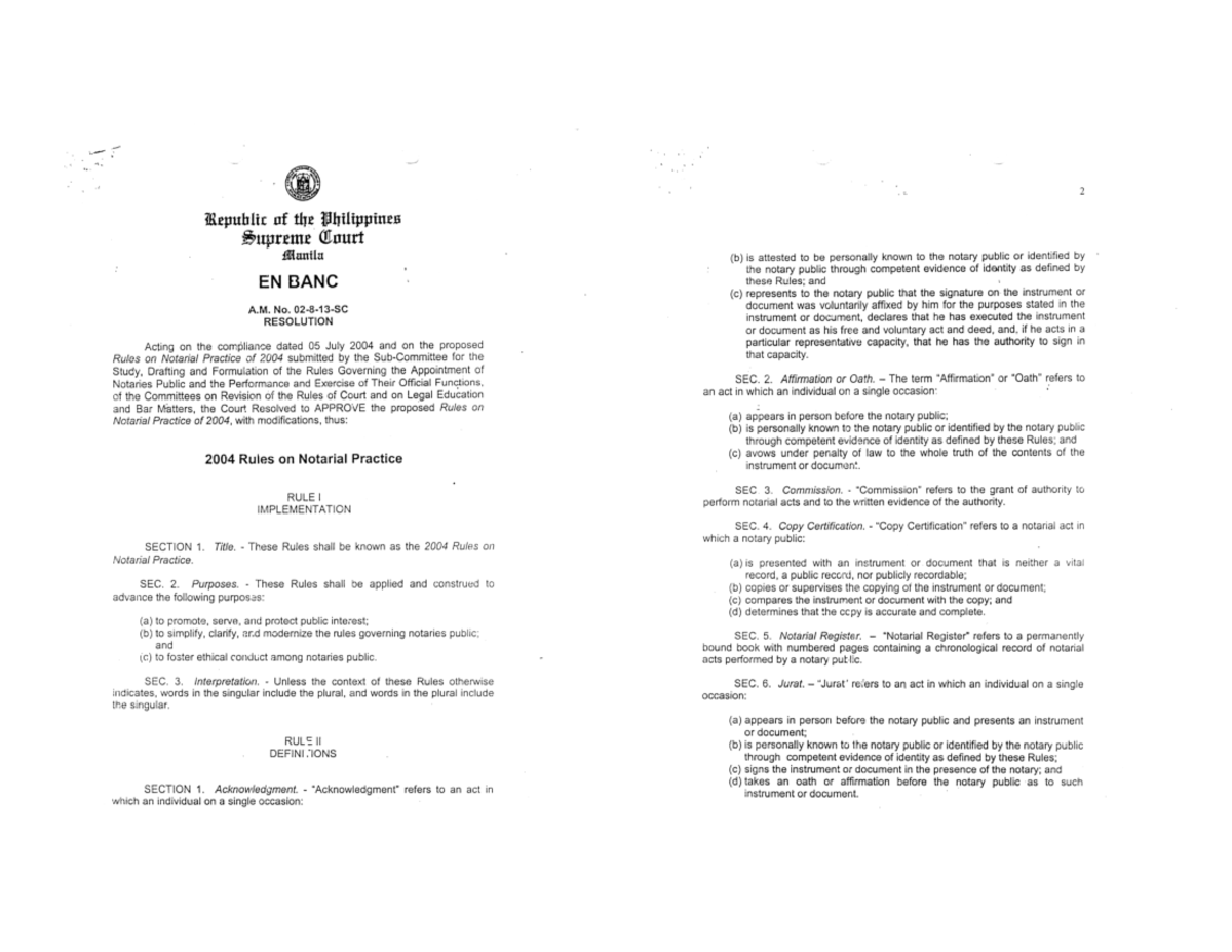 2004 Notarial Rules - LAW1 - Studocu