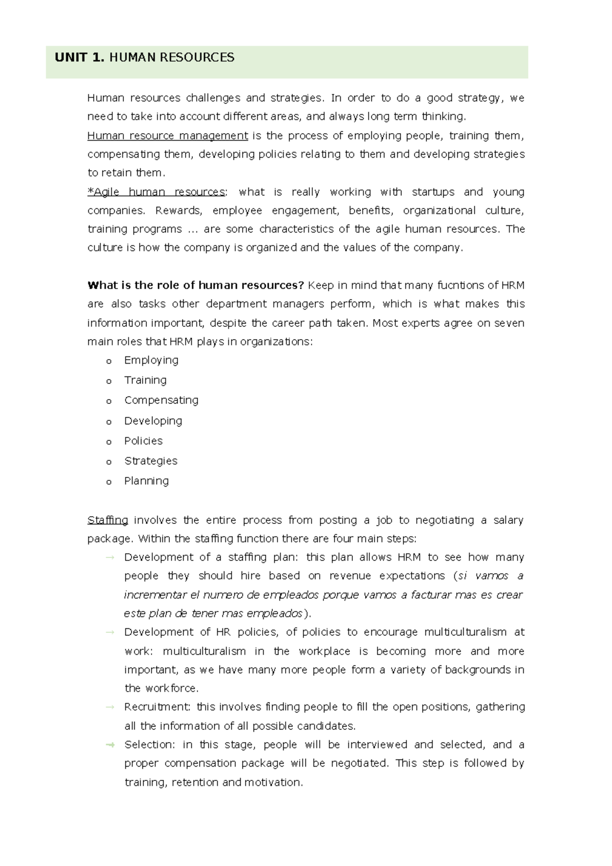 Hr unit 1 - Unitat 1 de Human Resources de Management - Human resources ...