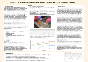 Bio poster 2 - EFFECT OF SUCROSE CONCENTRATION ON THE RATE OF ...