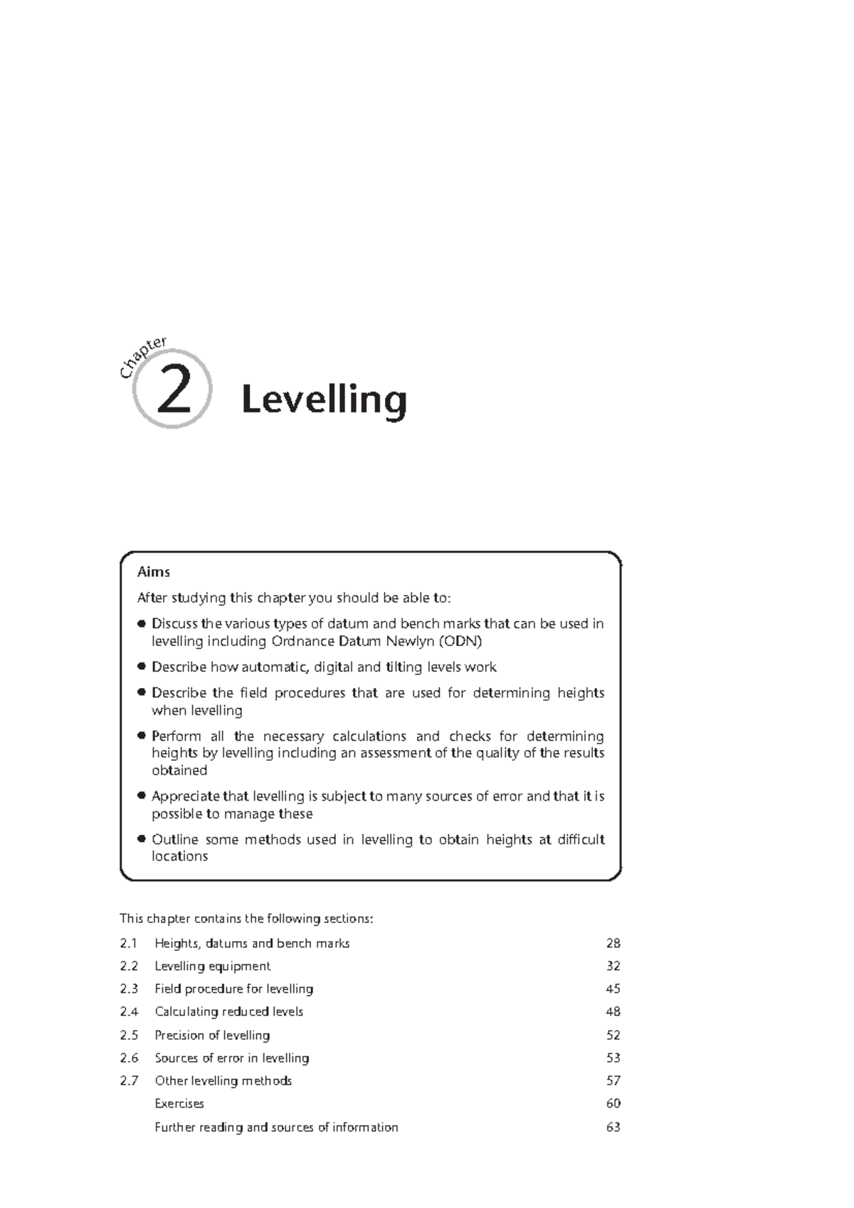 Introduction to Surveying Levelling - C ha pte r 2 Levelling This ...
