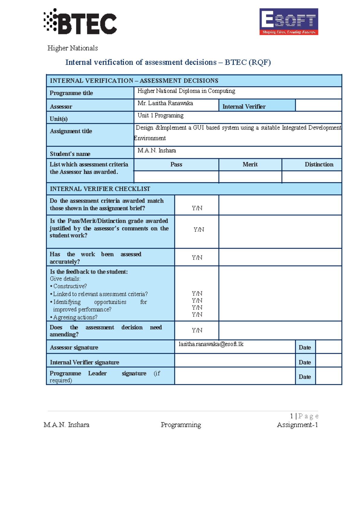2709-1668161376936-1150-1619622396900-Unit-01 Programming Assignment Final - Higher Nationals ...