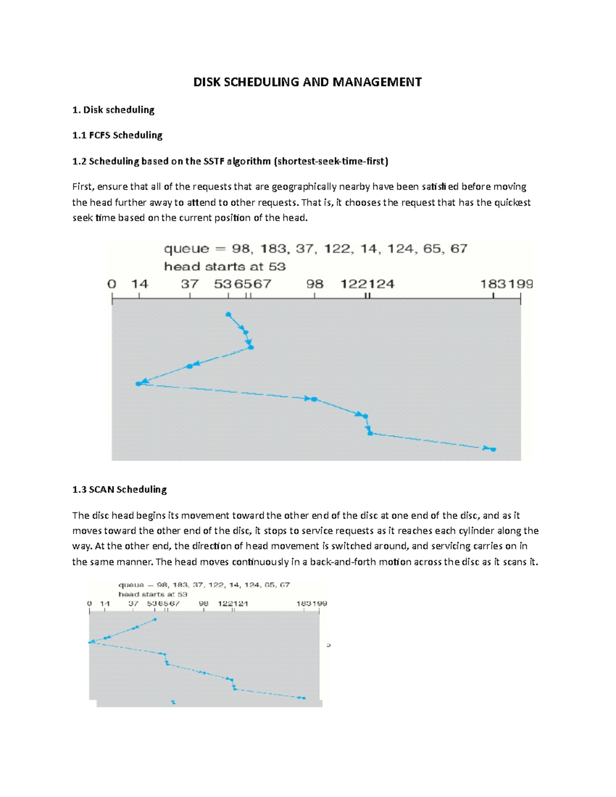 DISK Scheduling AND Management - DISK SCHEDULING AND MANAGEMENT Disk ...