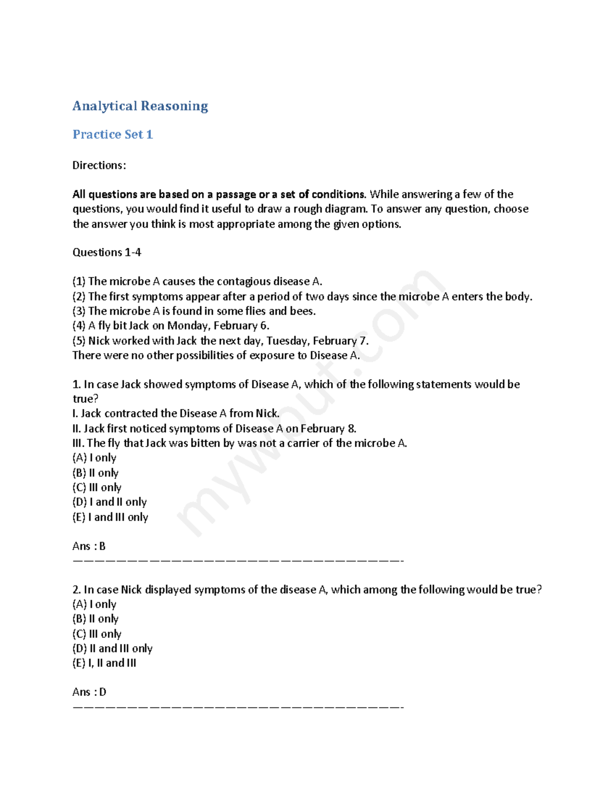 7 Practice Set - Analytical Reasoning(TCS Solved) - Analytical ...