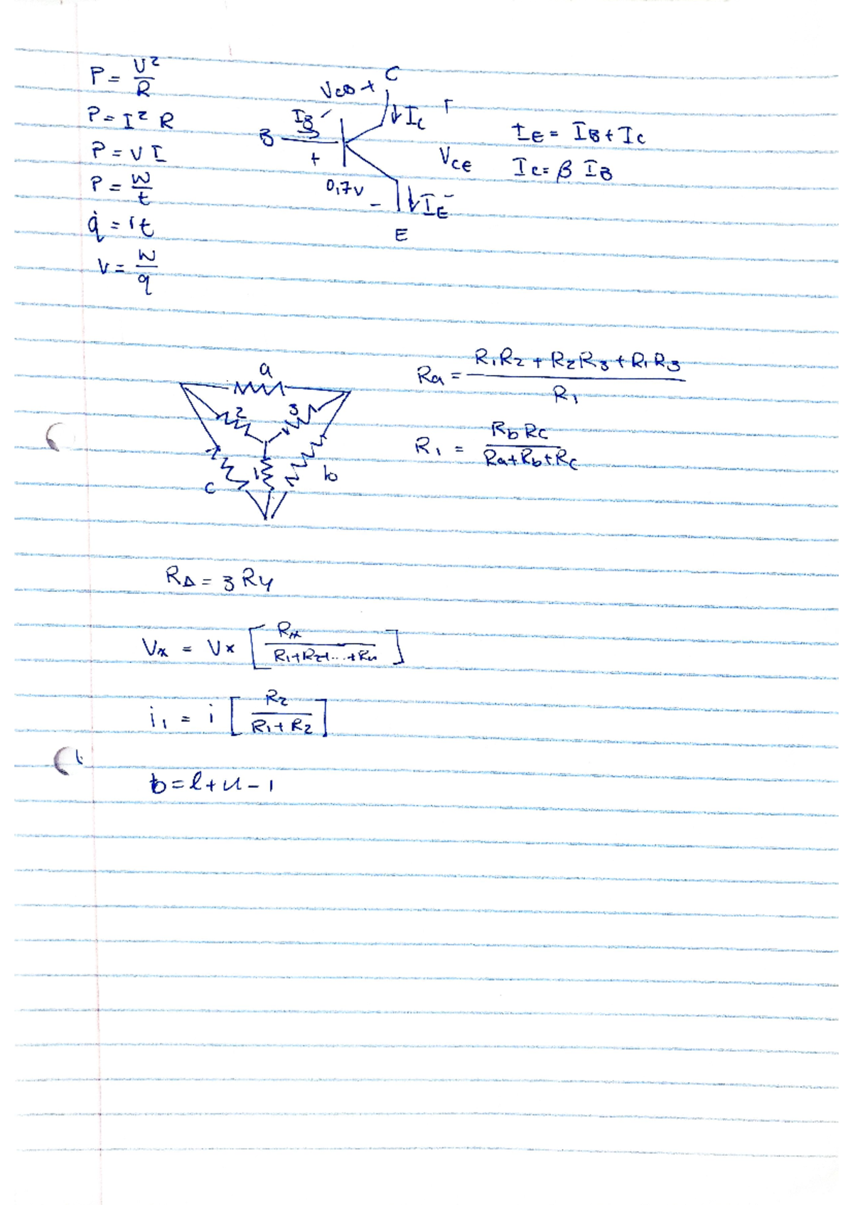 EBN 111 formulas st1 - Summary Electricity And Electronics - EBN111 ...