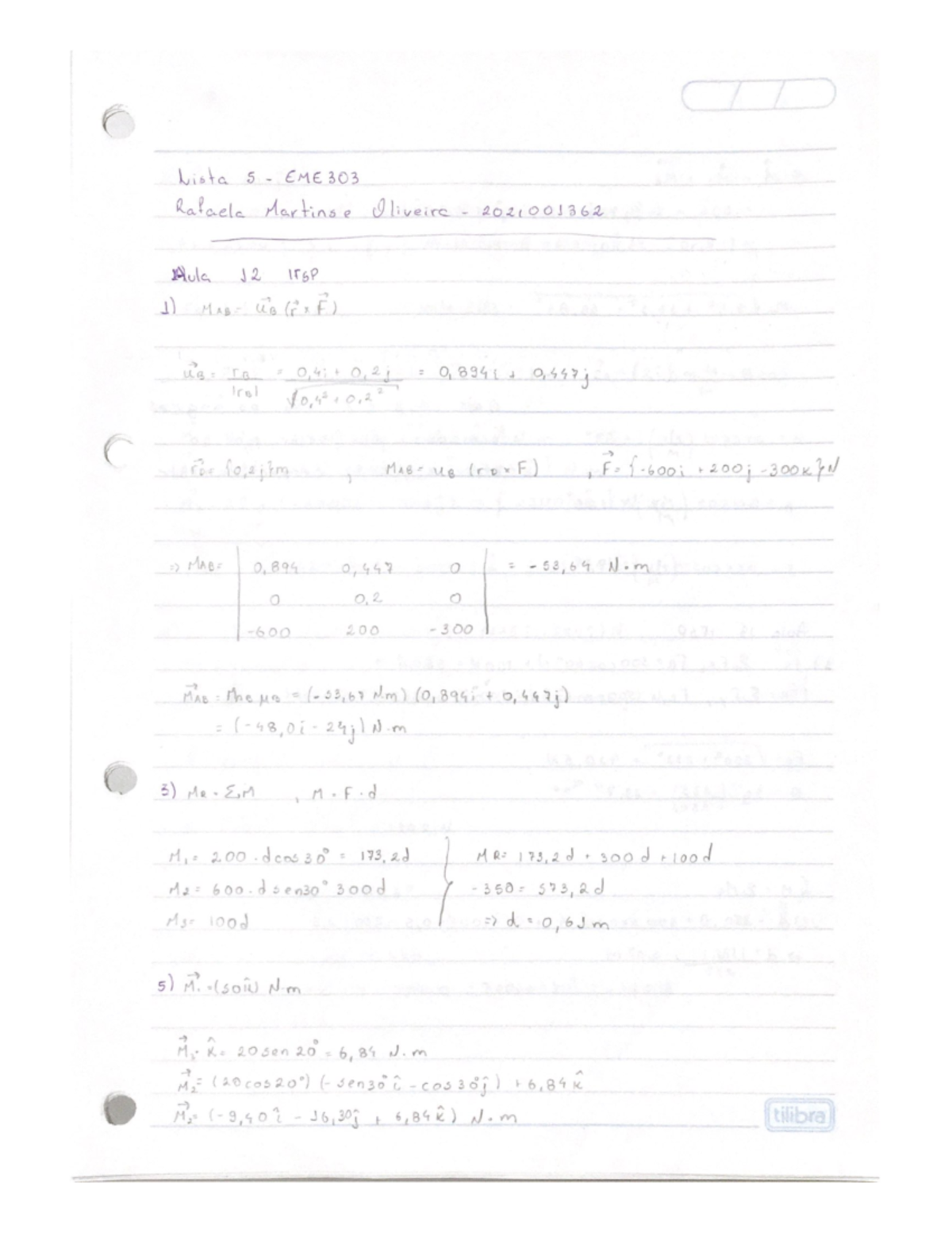 Lista 5 de EME303 - Mecânica Vetorial-Estática - Studocu