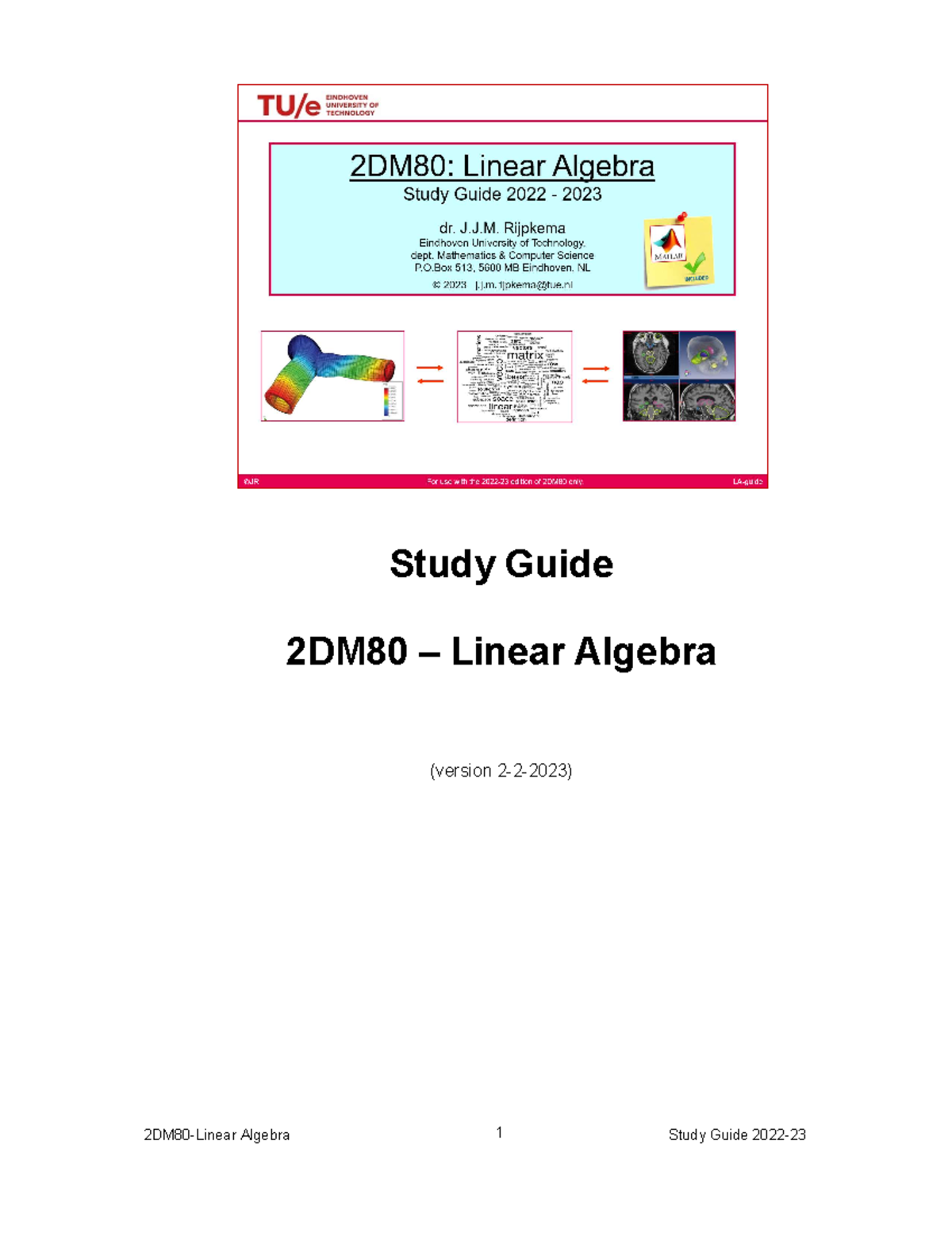 Studiegids lineaire algebra - Study Guide 2DM80 – Linear Algebra ...