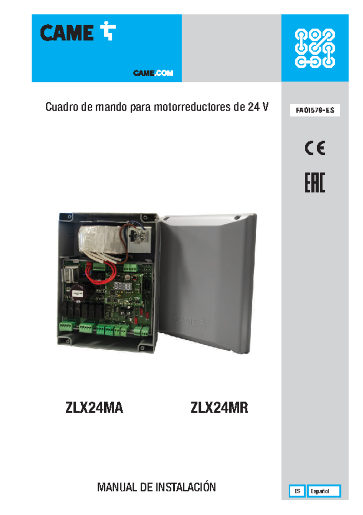 CAME 801QA-0050 - handbook came - Cuadro de mando para motorreductores ...