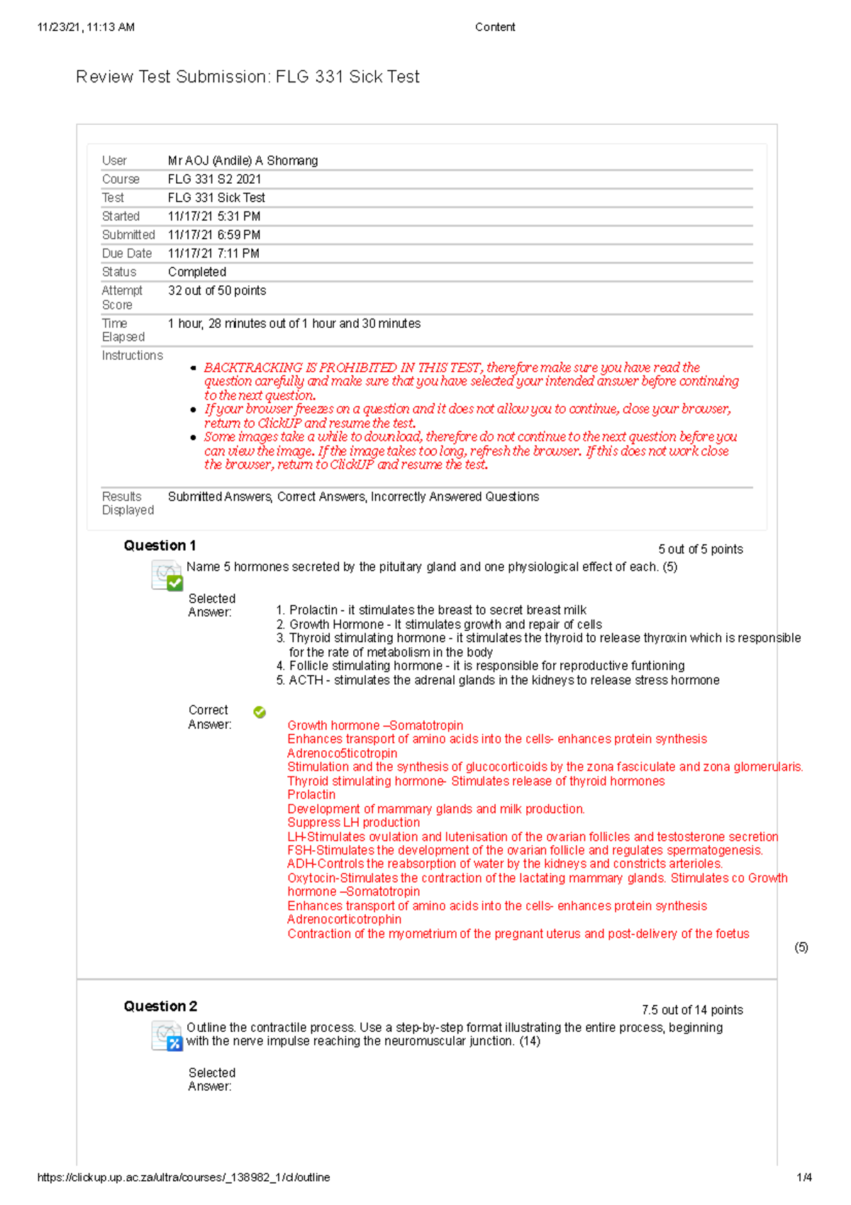 Sick test 331 flg 2023 - Review Test Submission: FLG 331 Sick Test User ...