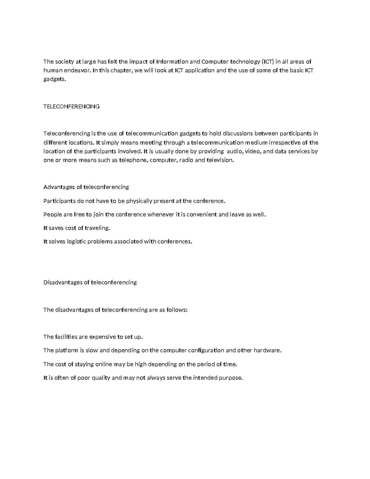 Application of ICT - The society at large has felt the impact of ...