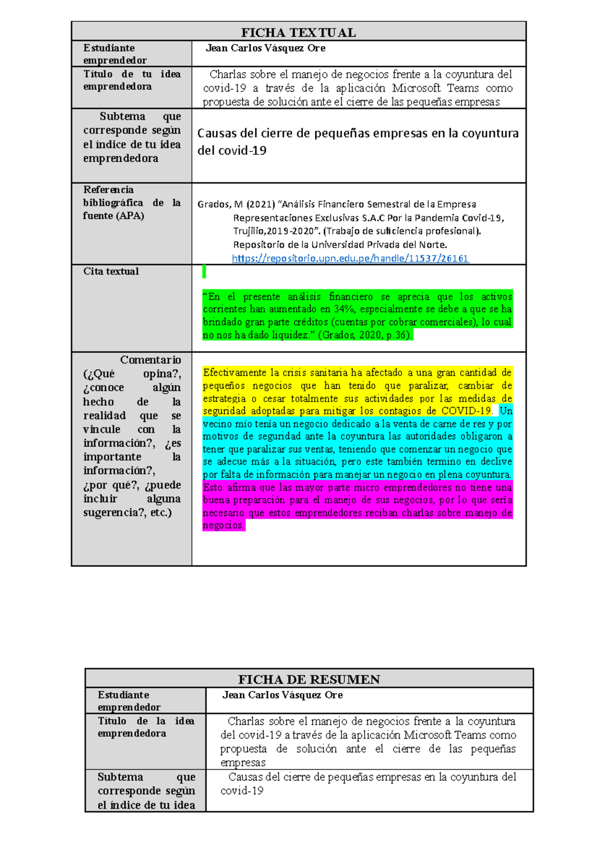 Formatos de fichas textual y de resumen(Jean) - FICHA TEXTUAL ...
