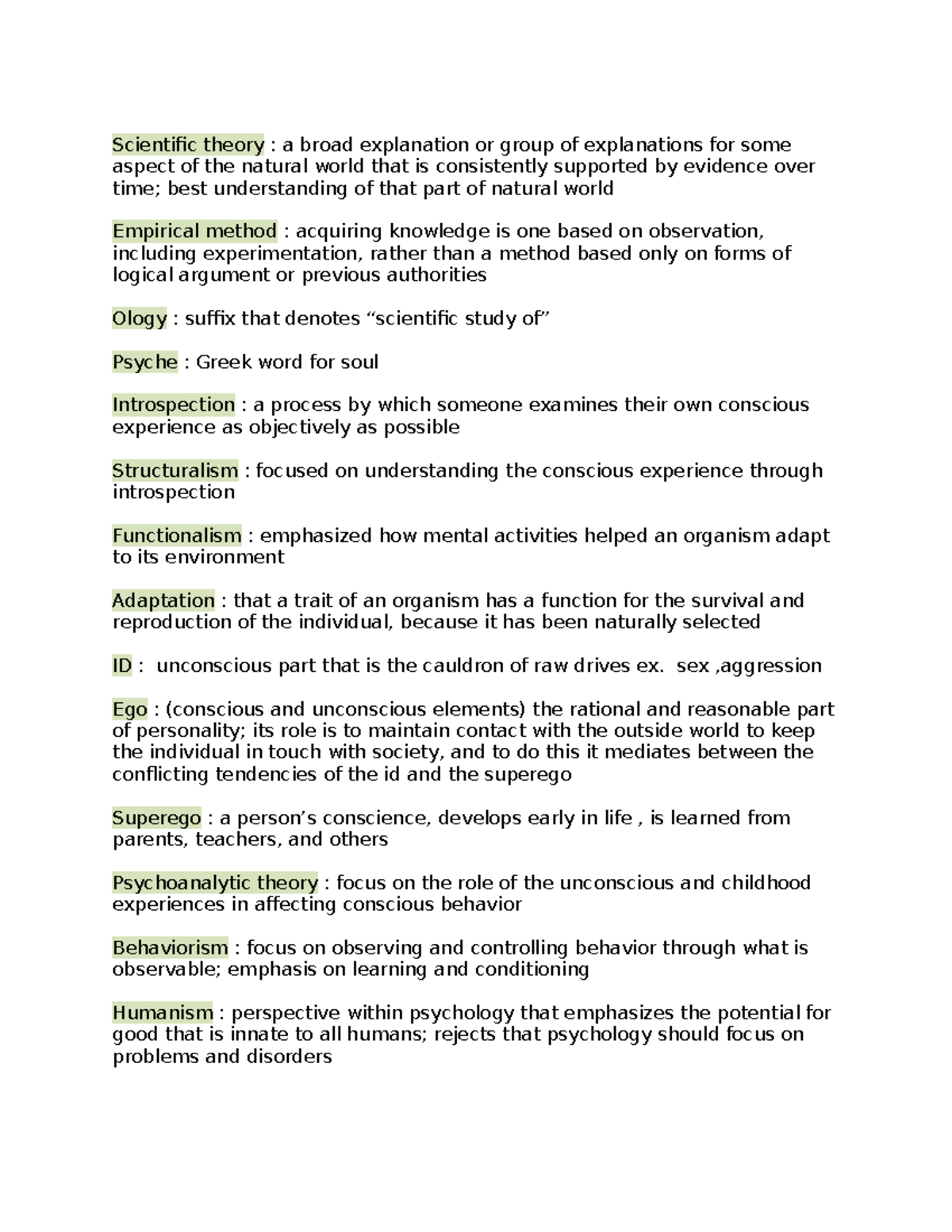 Psychology glossary - Scientific theory : a broad explanation or group ...