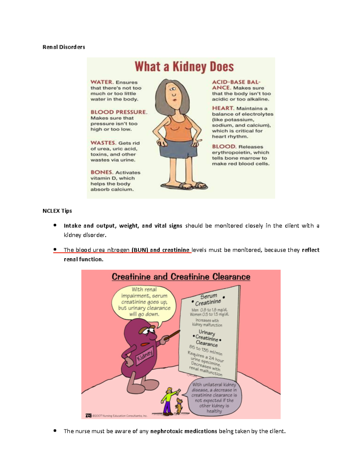 Nclex-RN®- Renal Disorders - Renal Disorders NCLEX Tips Intake and ...