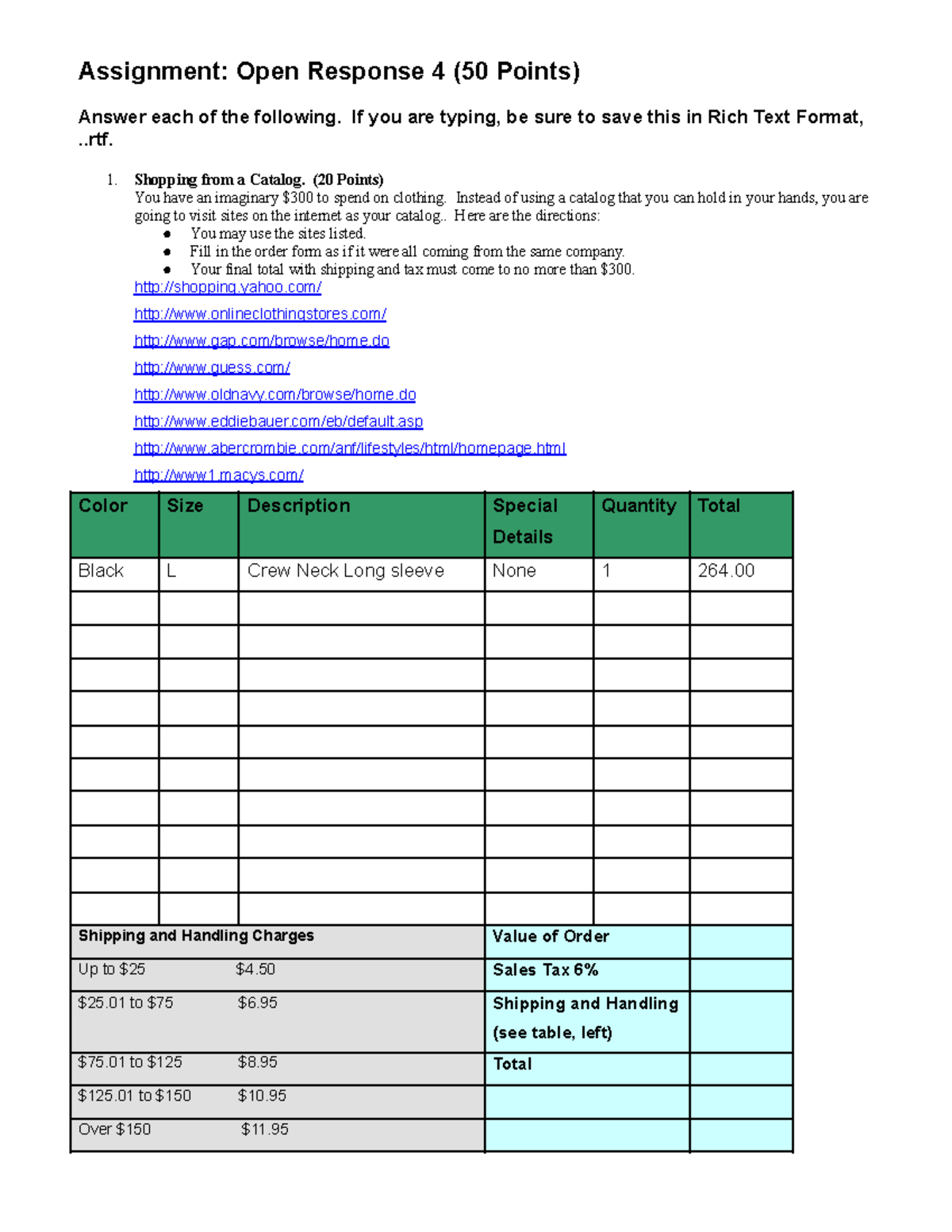 Caden White Graded Assignment - Assignment: Open Response 4 (50 Points) Answer each of the - Studocu