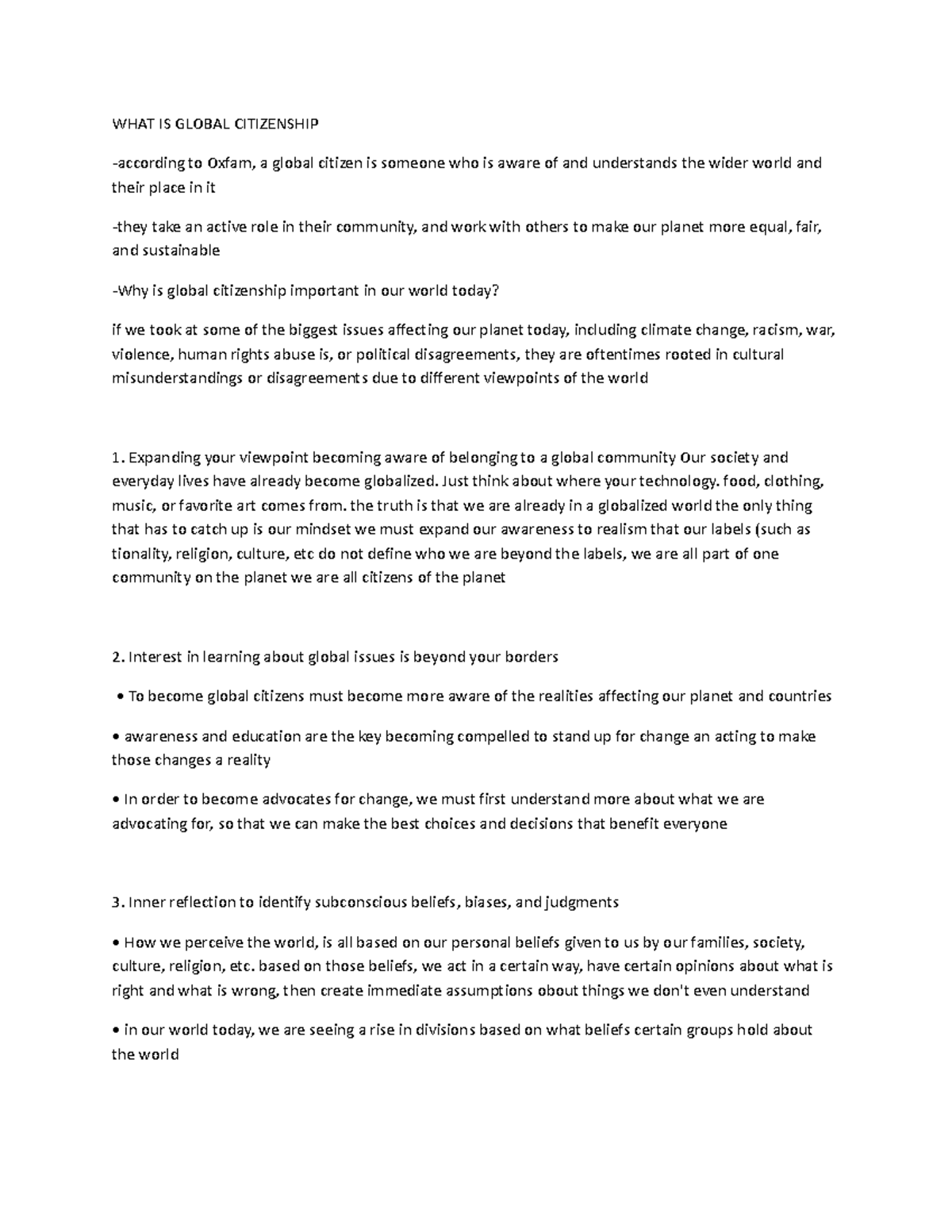 WHAT IS Global Citizenship - WHAT IS GLOBAL CITIZENSHIP -according to ...