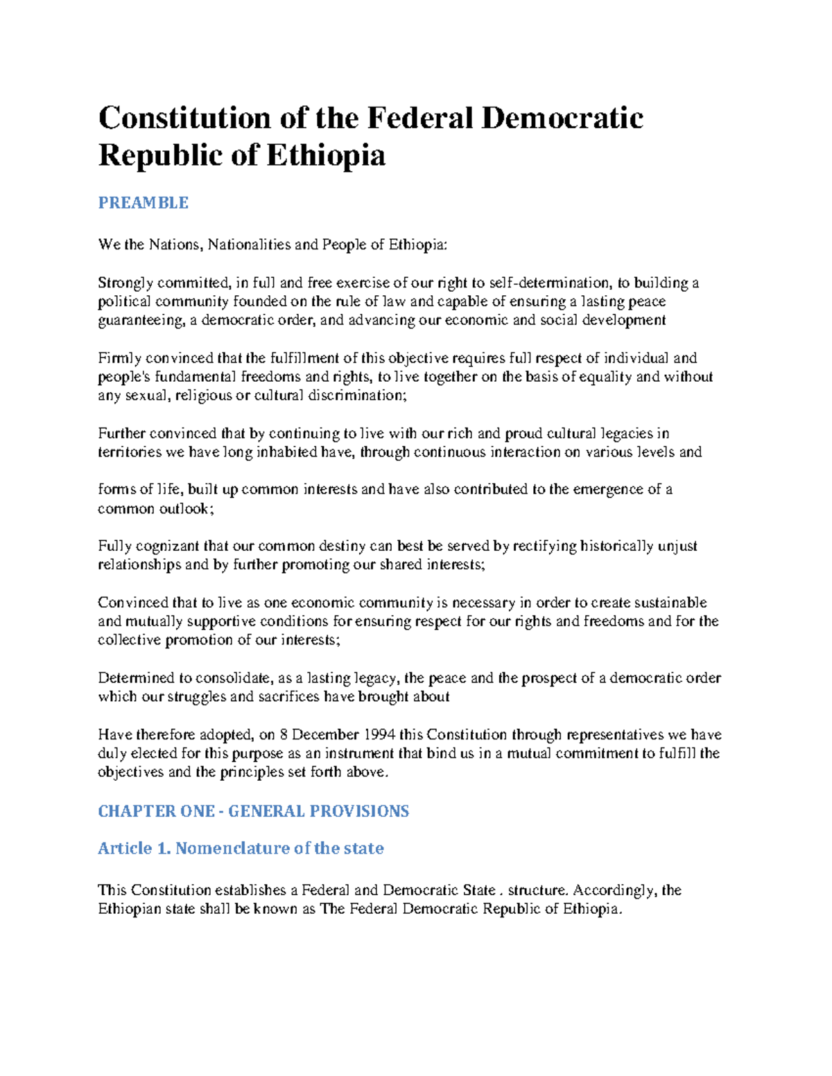 ETH41544 2 - founder - Constitution of the Federal Democratic Republic ...