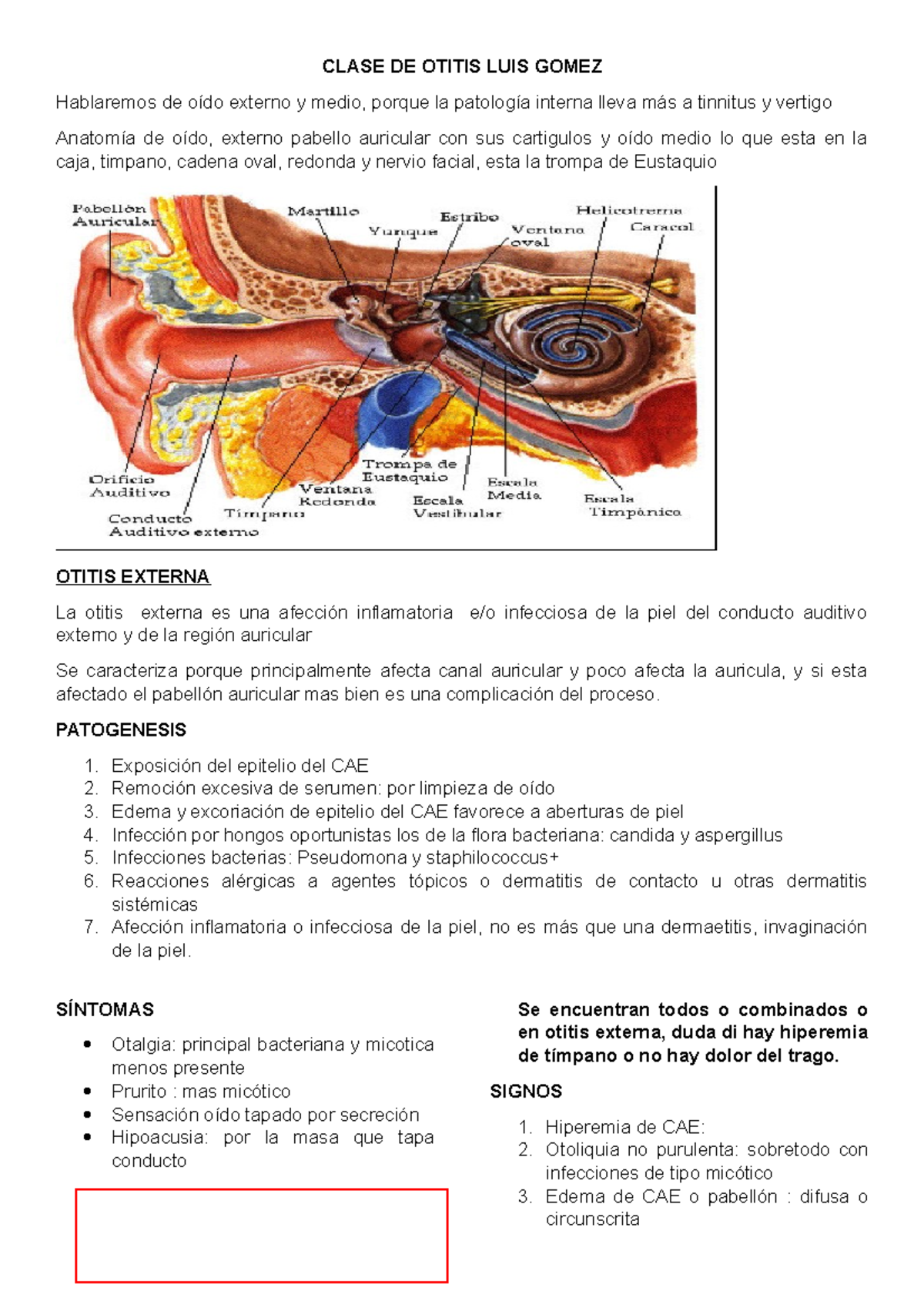 Otitis 2019-I – Dr. Luis Gómez - CLASE DE OTITIS LUIS GOMEZ Hablaremos ...