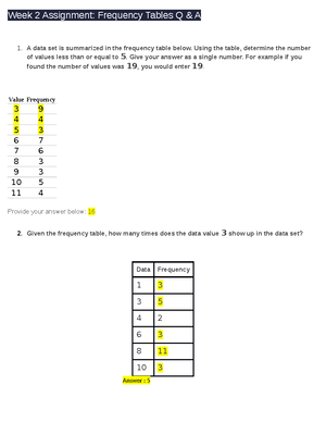 Week 2 Graphs Homework Help Questions and Answers.docx - Week 2 Assignment: Frequency Tables Q ...