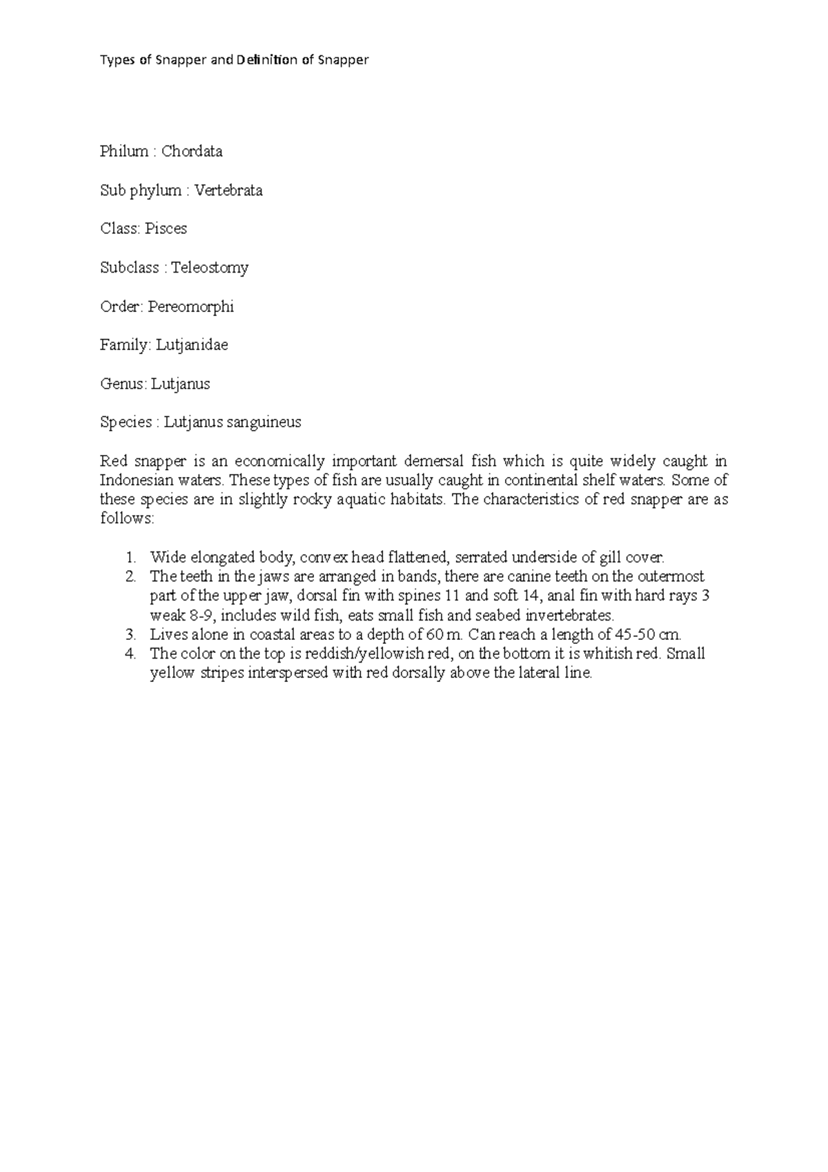 Types of Snapper and Definition of Snapper - These types of fish are ...