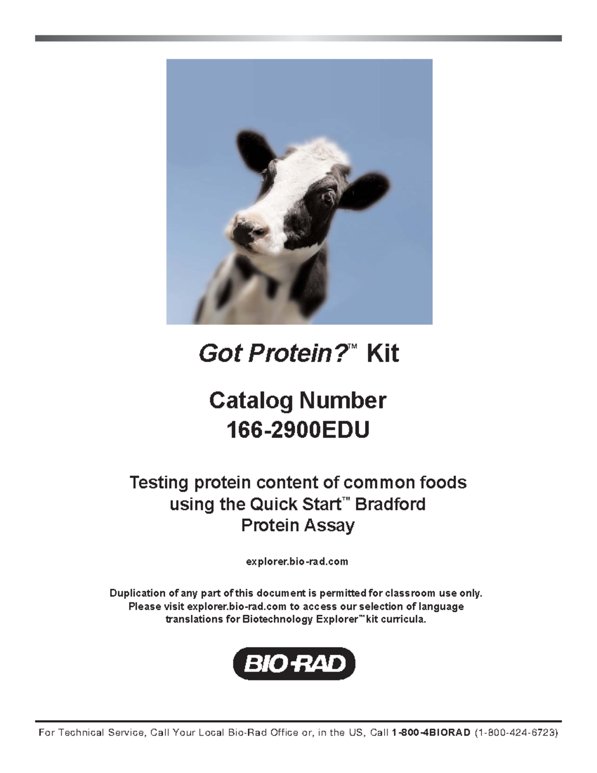 Got Protein Lab-1 - Got Protein? ™ Kit Catalog Number 166-2900EDU ...