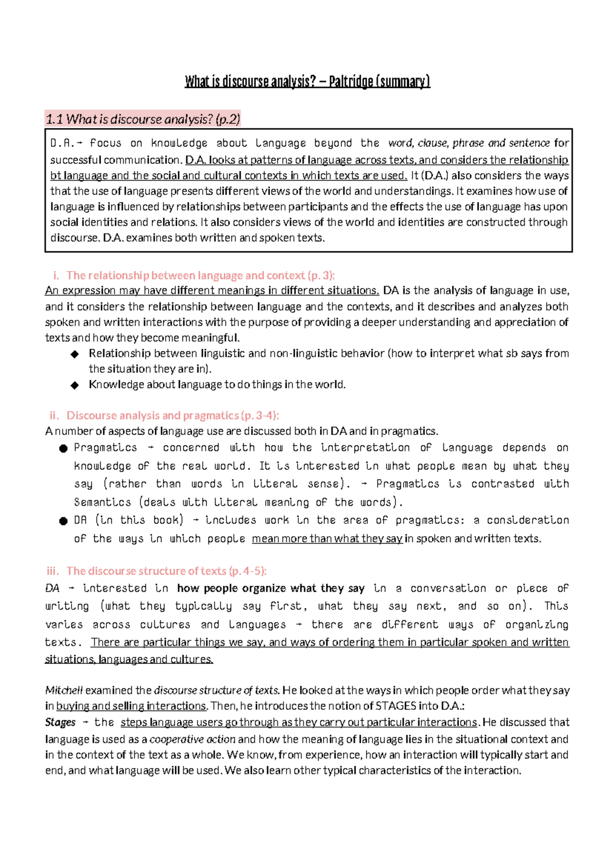 Resumen - Paltridge, What is discourse analysis - What is discourse analysis? – Paltridge ...