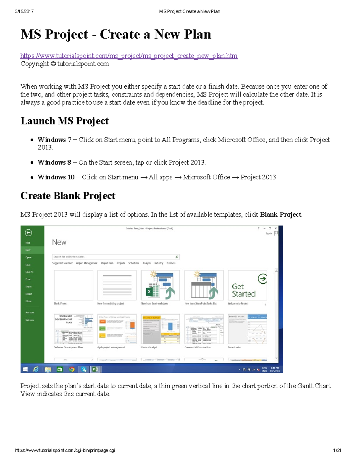 MS Project Create a New Plan - MS Project Create a New Plan - Studocu