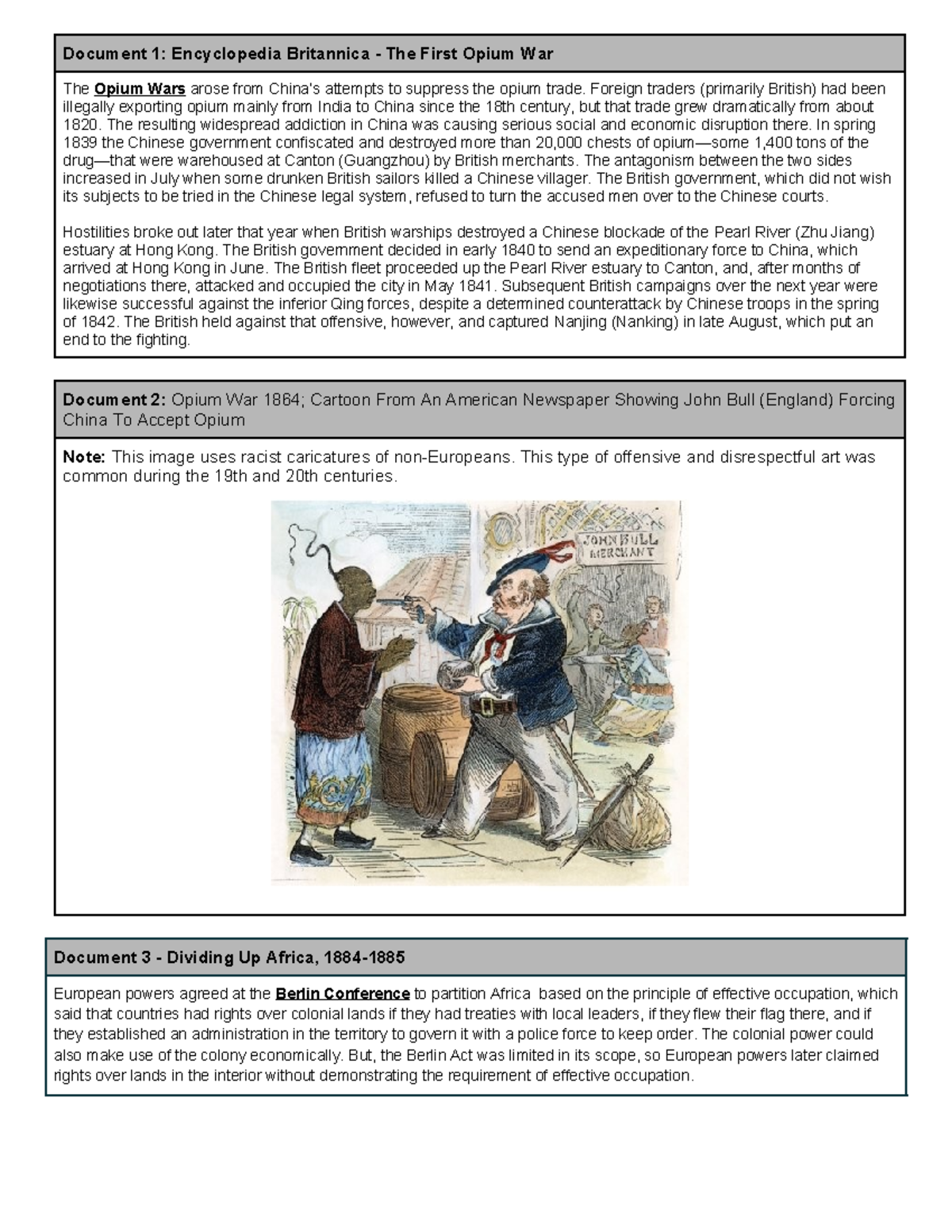 Unit 6 Imperialism in Africa & Asia Student Documents-1 - Document 1 ...