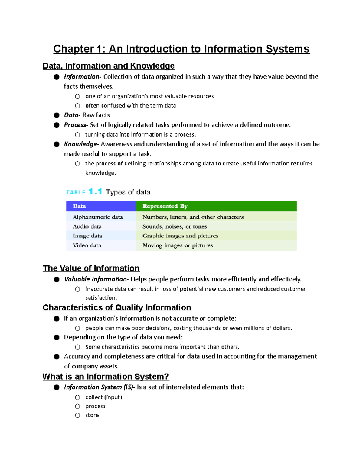 BCIS- Ch 1 An introduction to Information Systems - Chapter 1: An Introduction to Information ...